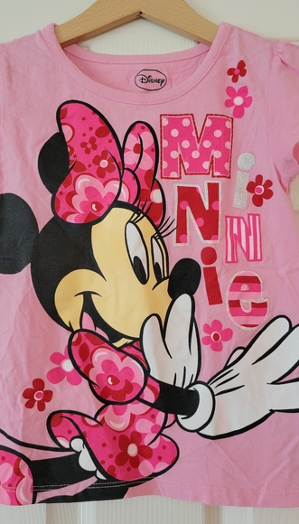 Disney | Shirts & Tops | Disney Girls Pink Minnie Mouse Tee Shirt ...